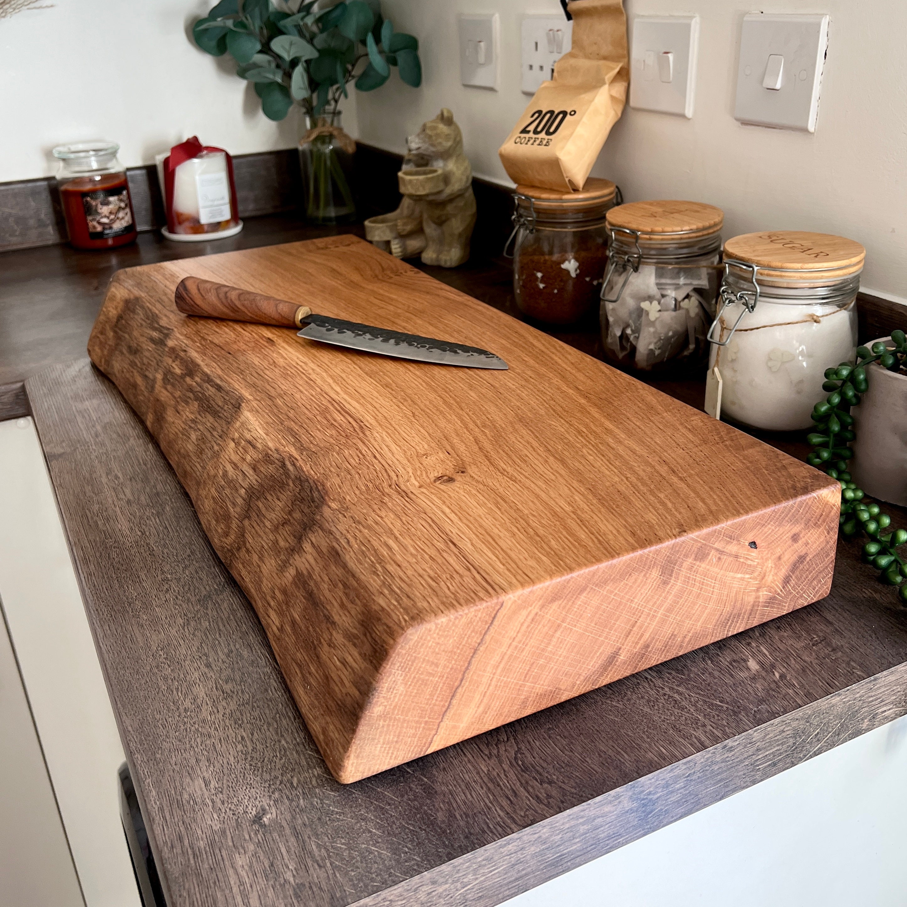 XL Thick Oak Live Edge Chopping Board Heavy Duty Oak - Etsy UK