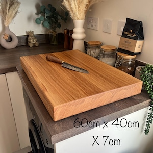 Extra Large Oak Chopping Board - Thick Solid Oak Heavy Duty Wooden ...