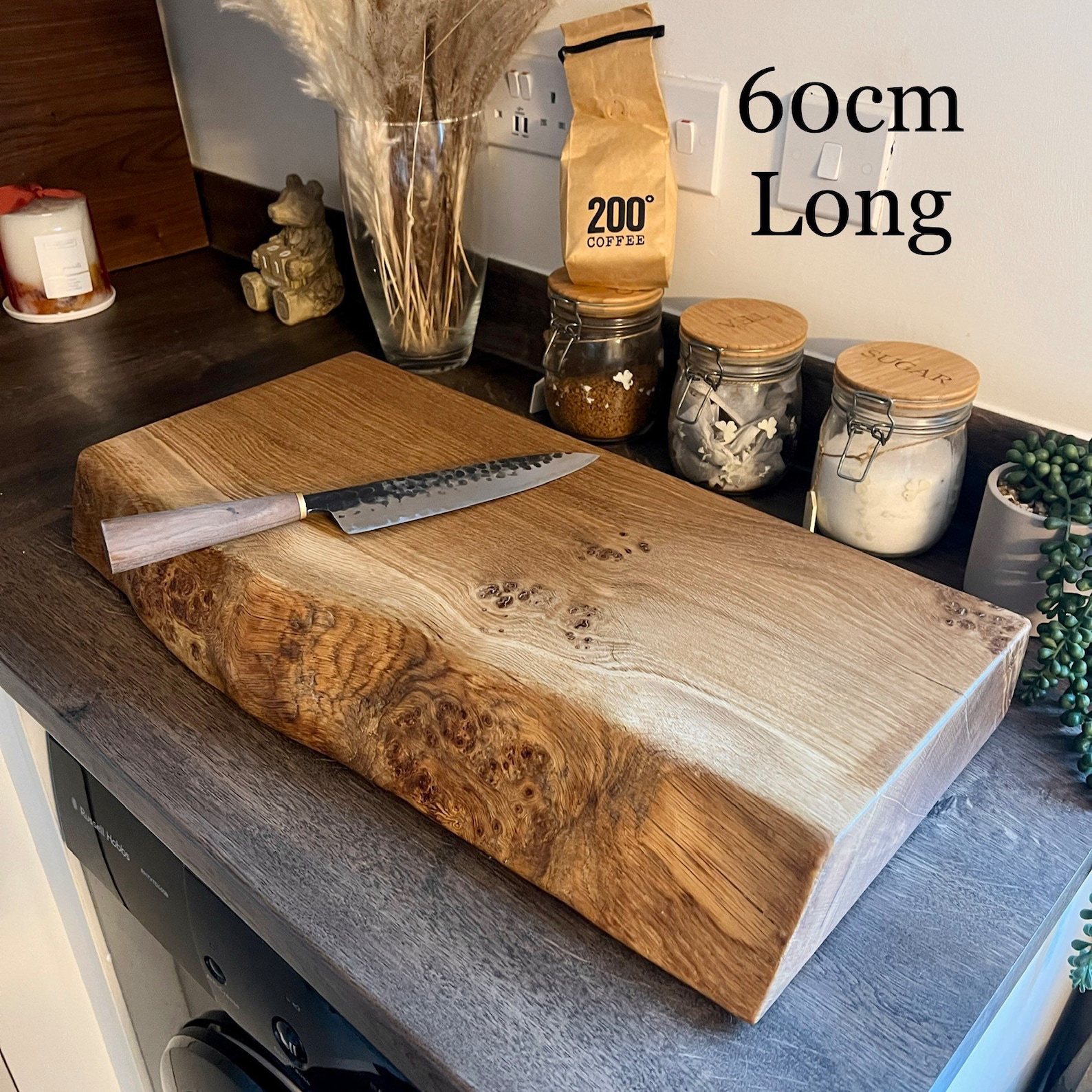 XL Thick Oak Live Edge Chopping Board Heavy Duty Oak Chopping Block ...