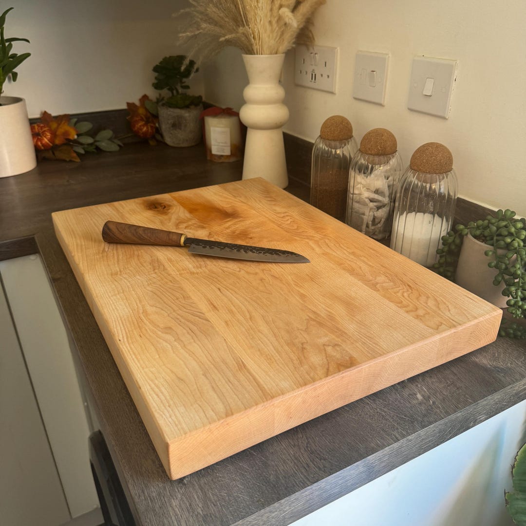 Large Maple Chopping Board - Chefs Maple Cutting Board With Non Slip ...