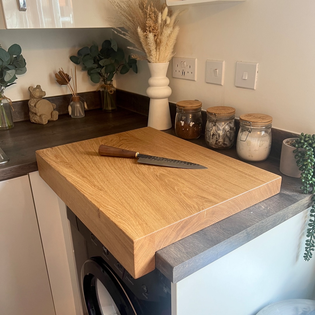 XL Lipped Oak Chopping Block - Solid Oak Dough Board - Oak Counter ...