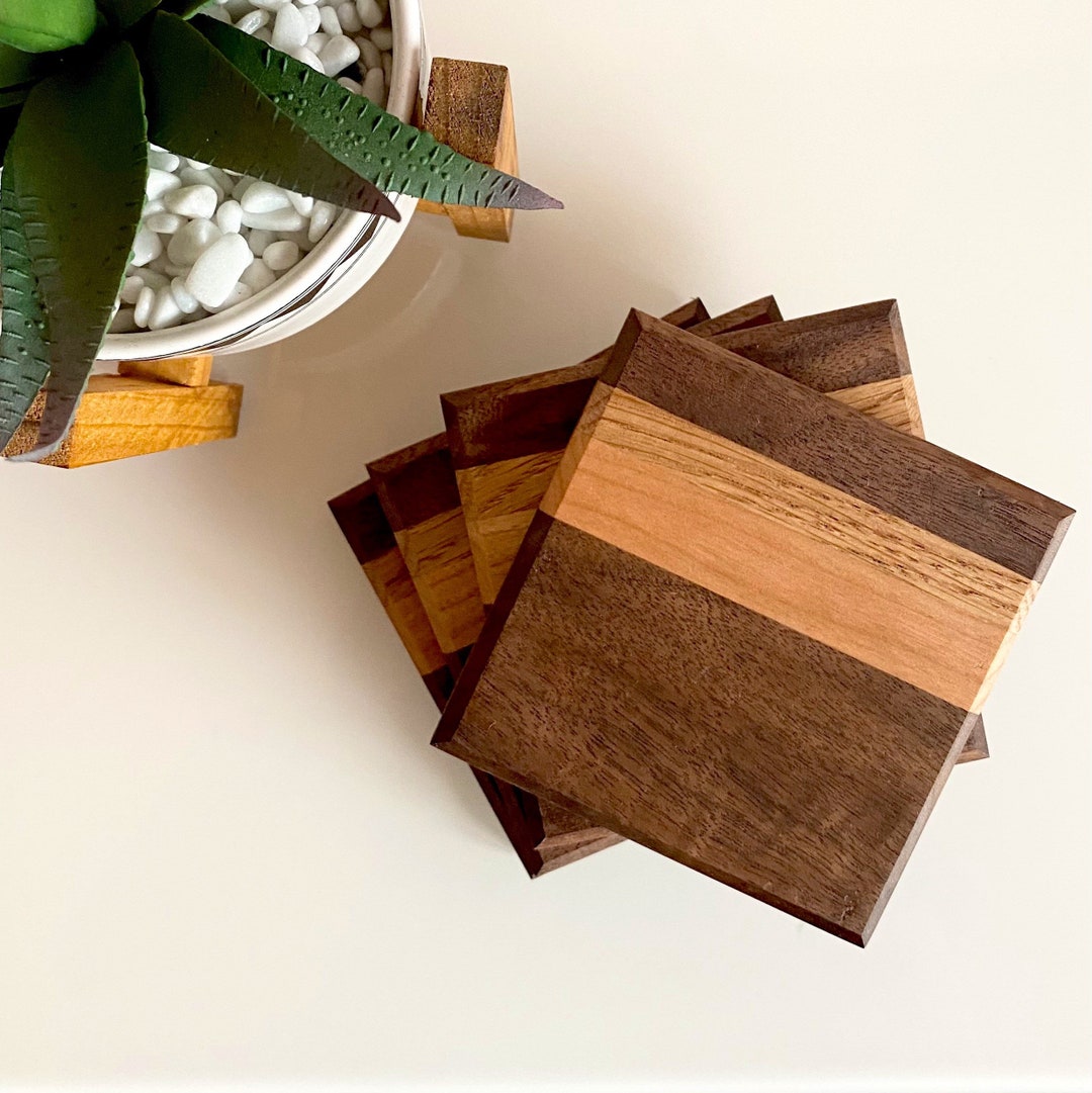 Black Walnut Coasters - Handmade Black Walnut, American Cherry and ...