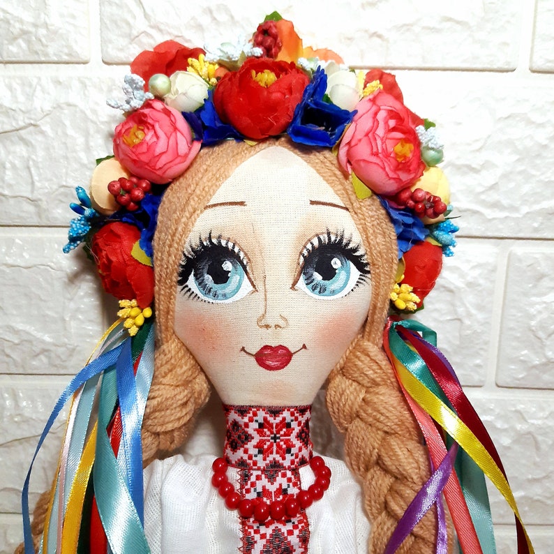 Ukrainian Handmade Toy Store Ukrainian Dollrag Textile Soft Doll In Ukrainian National Costume