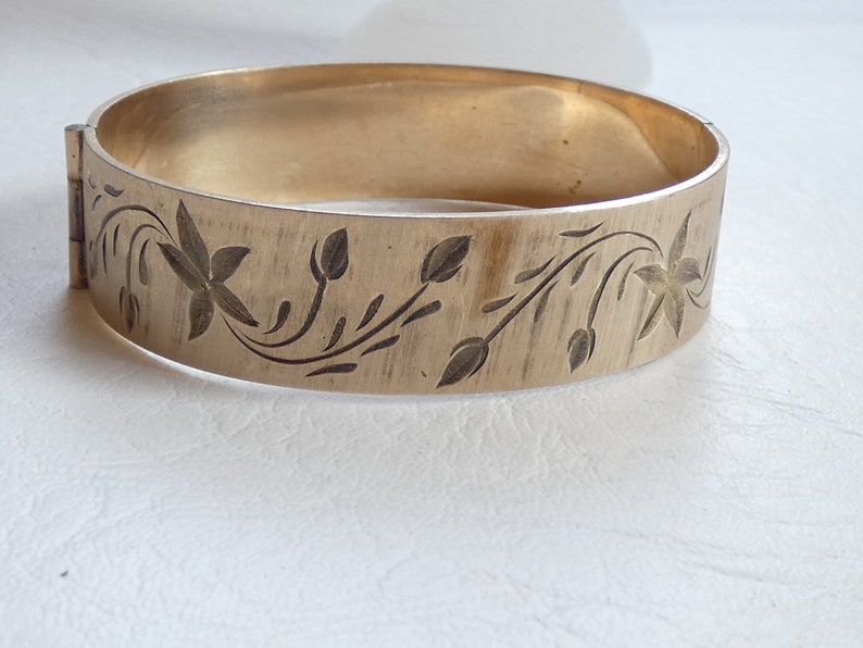 Vintage 50 Micron 9ct Rolled Gold Cuff Bangle Etsy