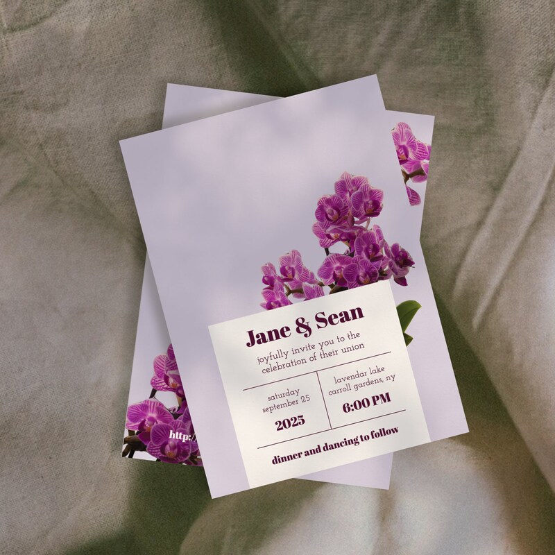 Orchid Invitations - Etsy