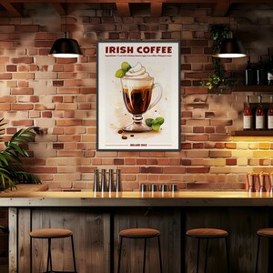 Coffee Print Set of 6 Retro Poster Cappuccino Irish Coffee Caffe Latte ...