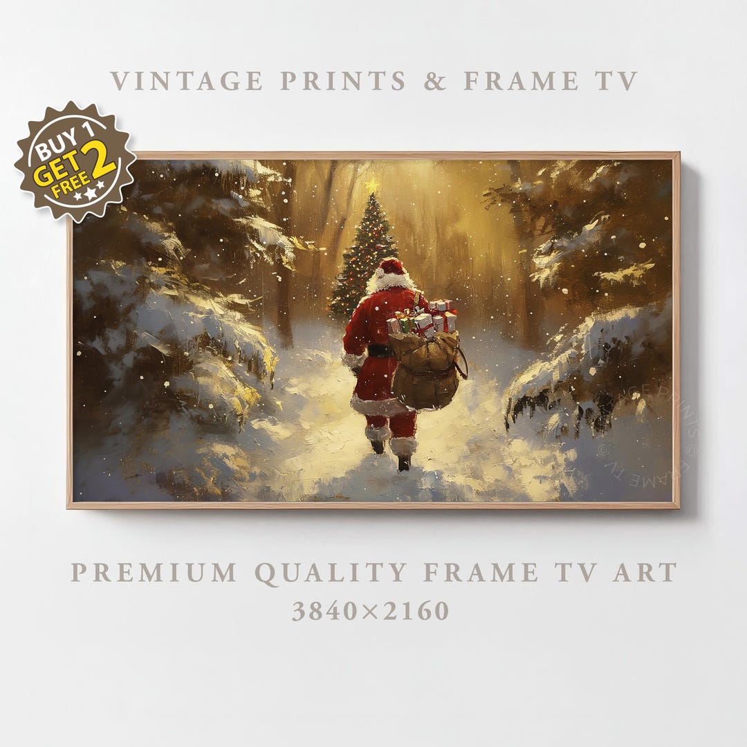 Vintage Santa Claus Frame TV Art Christmas Frame TV Art Samsung Frame ...