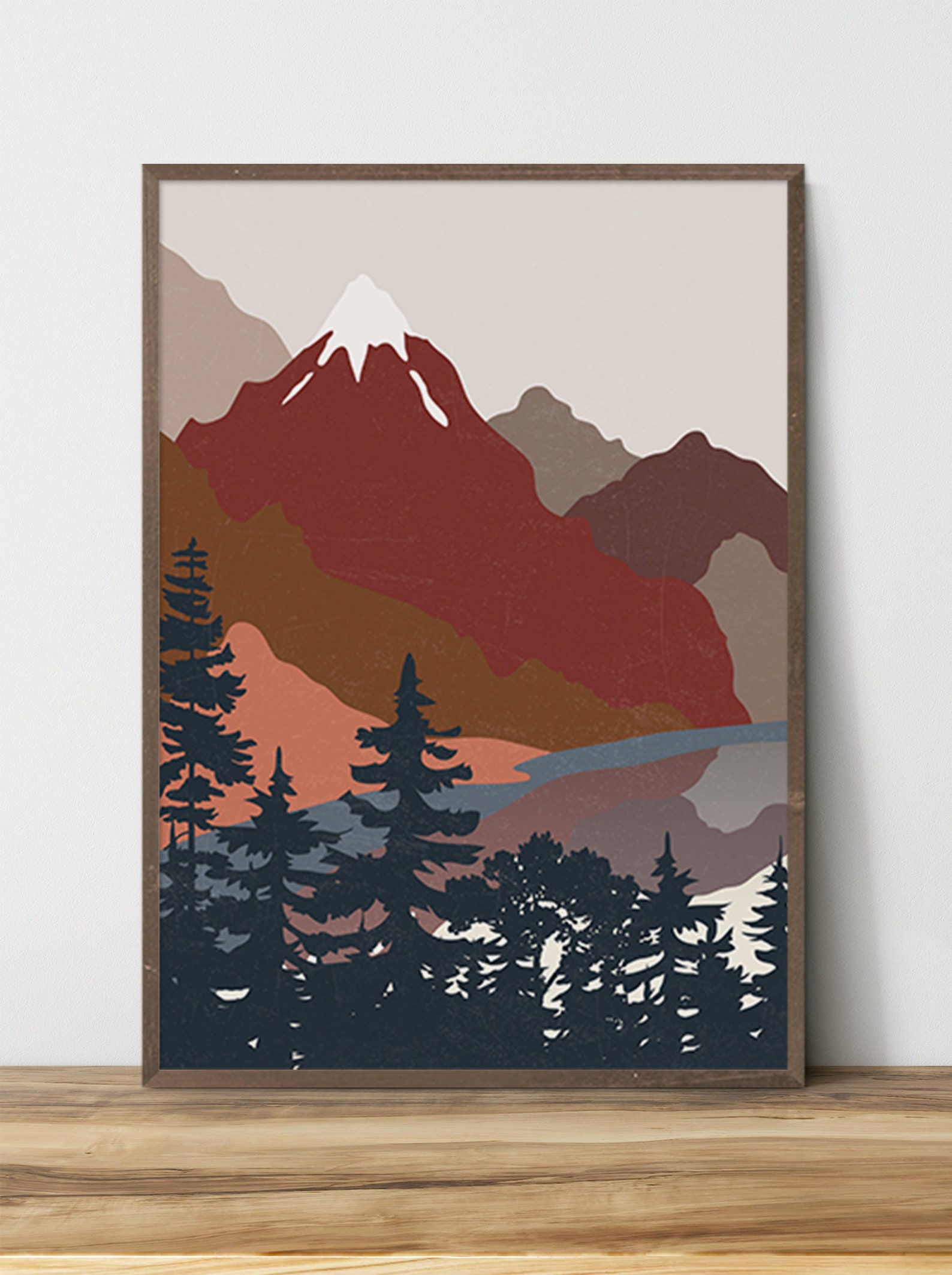 Wall Art Set of 3 Prints Boho Mountain Lake Landscape Gallery - Etsy