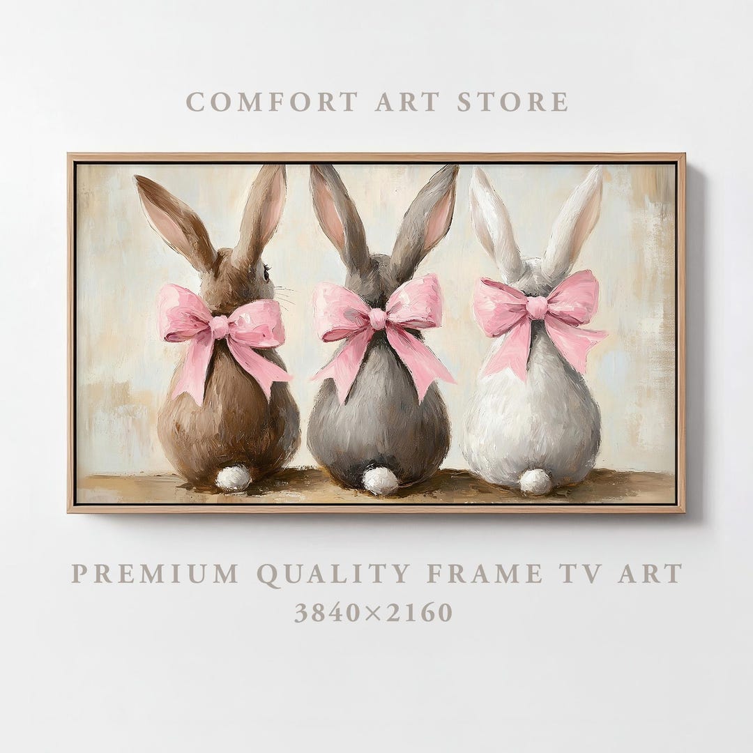 Easter Frame TV Art Samsung Frame TV Neutral Easter Bunny Frame TV ...