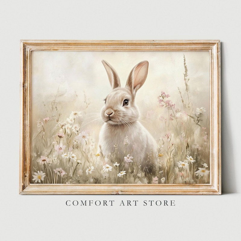 Vintage Bunny Print - Etsy