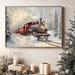 Christmas Train Wall Art Antique Red Steam Train Vintage Winter Holiday ...