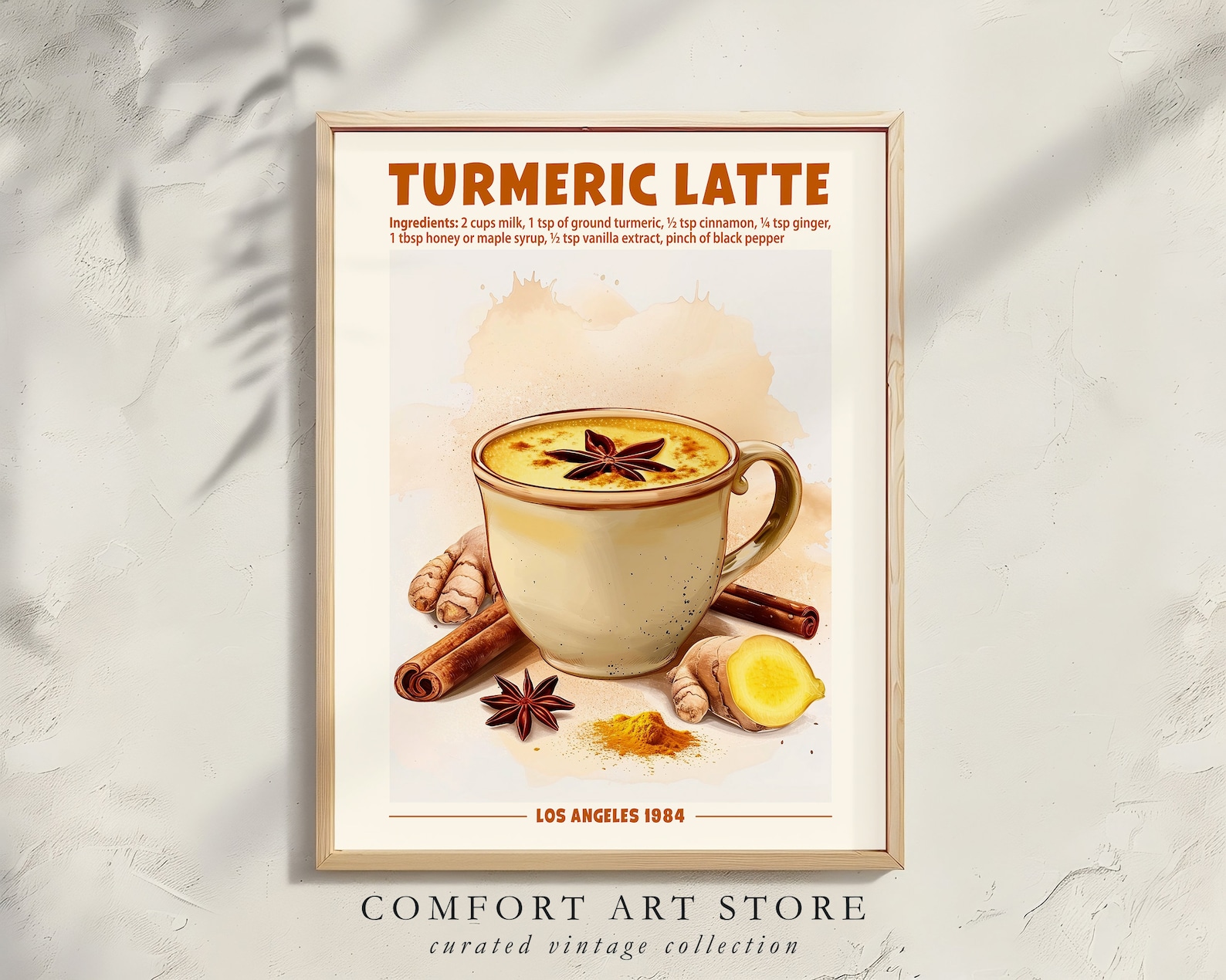 Turmeric Latte Coffee Print. Home Bar Kitchen or Cafe Decor Cart Sign ...