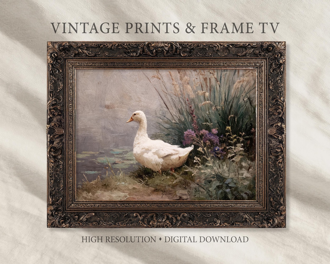 Easter Wall Art Print White Duck Moody Spring Still Water Meadow ...