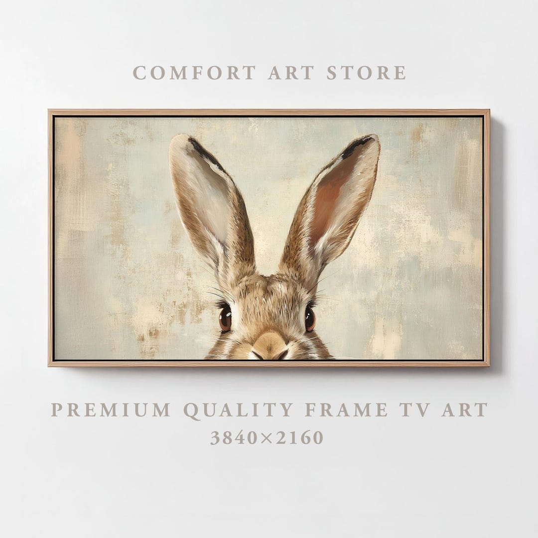 Easter Frame TV Art Samsung Frame TV Spring Frame TV Rabbit Ears Art ...