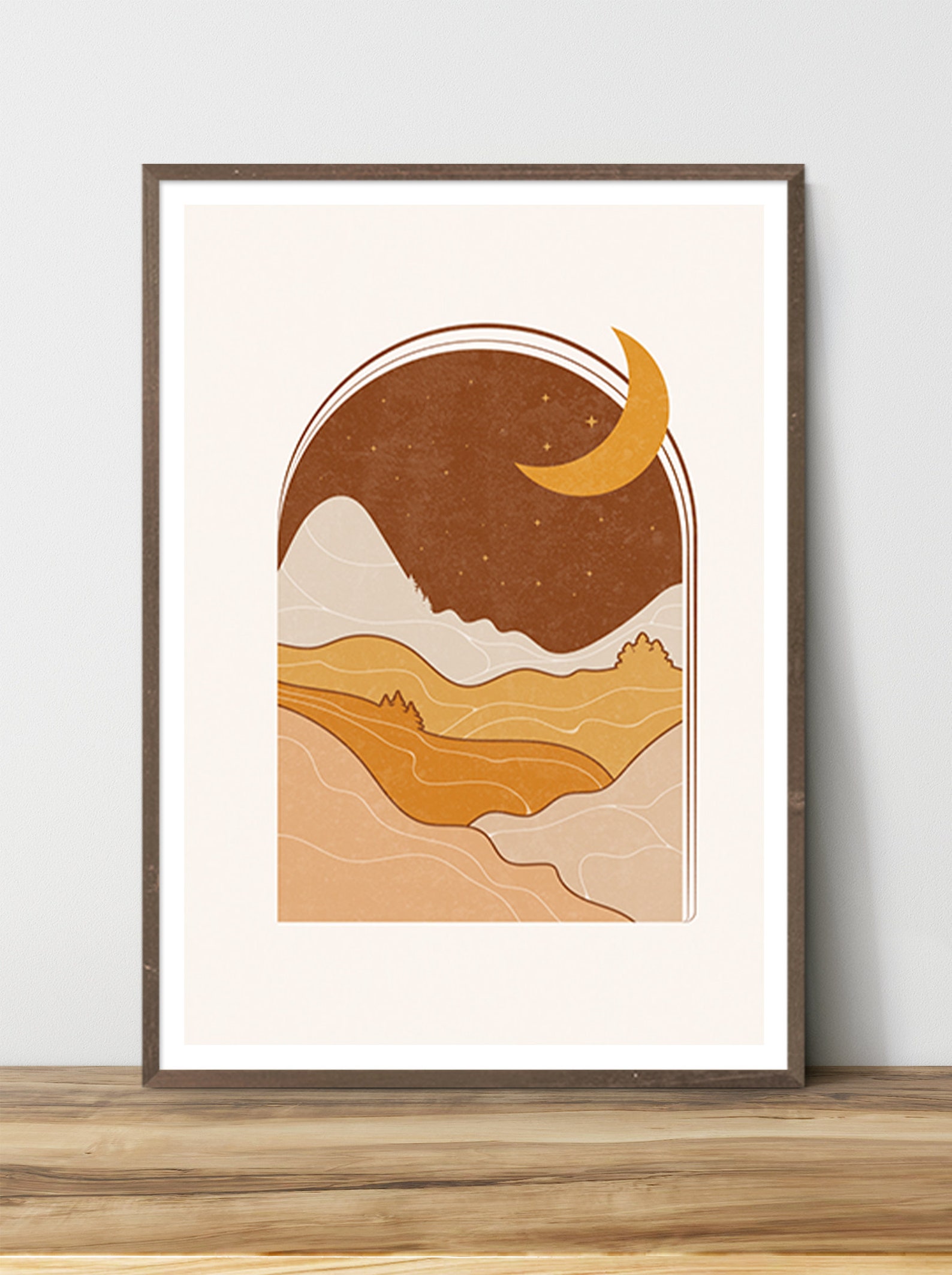 Wall Art Set of 6 Prints Boho Mountain Lake Landscape Gallery - Etsy