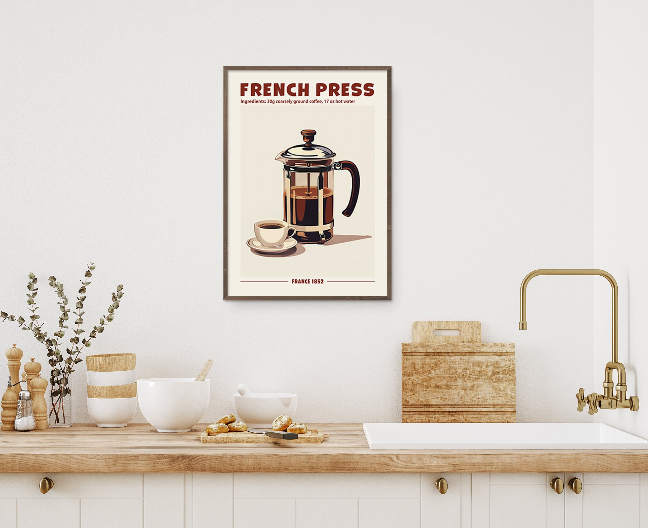 Coffee Print Set of 6 Retro Poster Cappuccino Irish Coffee Caffe Latte ...