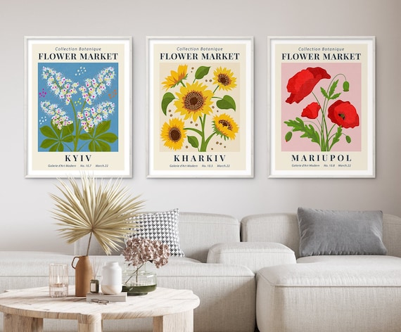 Flower Market Print Set of 3 Gallery Wall Art Spring Floral - Etsy