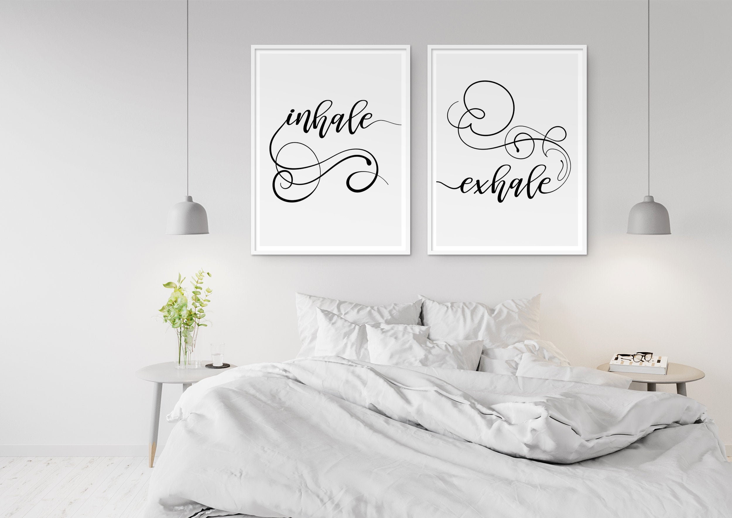 Wall Hangings Prints Inhale Exhale Print Set of 2 Motivational Quote ...