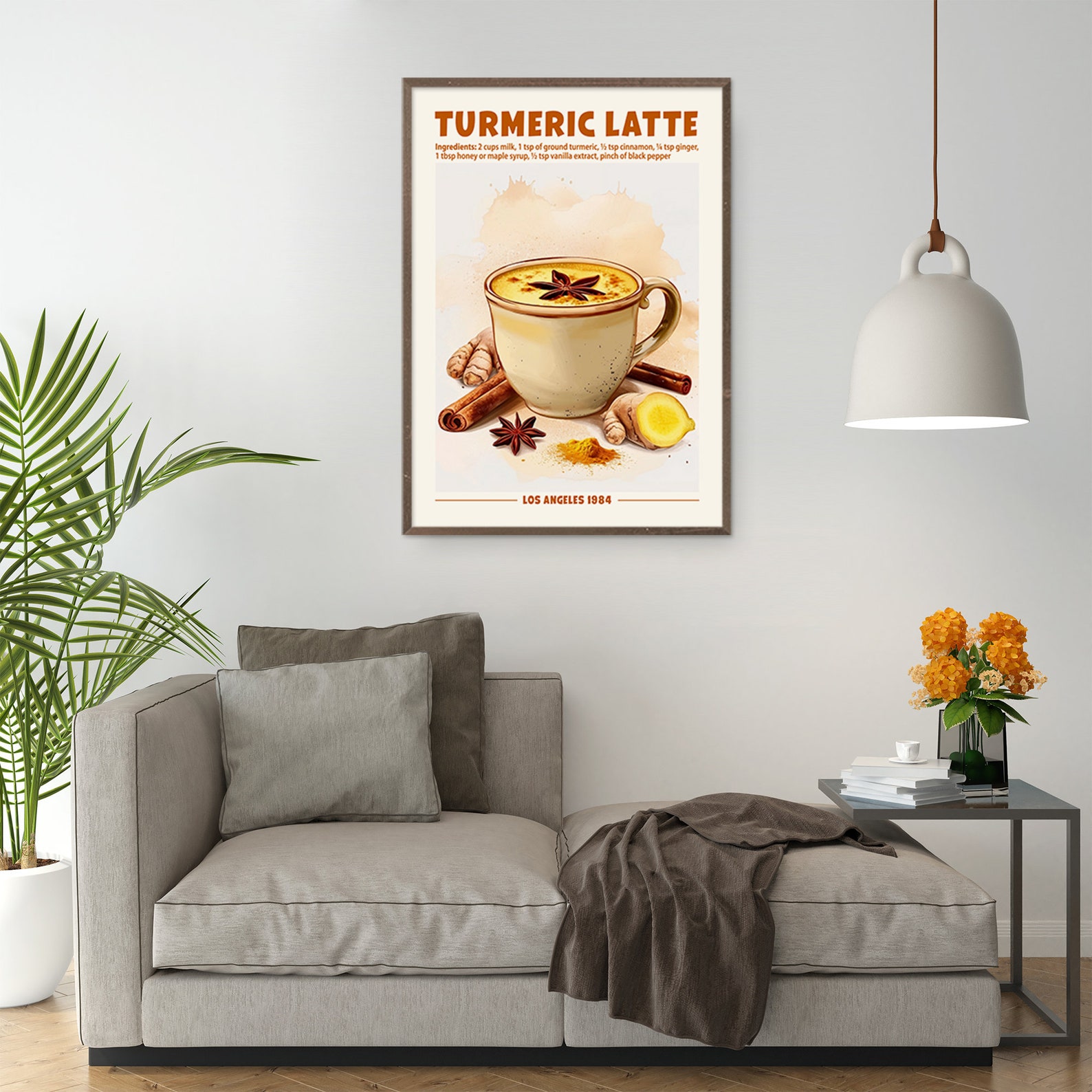 Turmeric Latte Coffee Print. Home Bar Kitchen or Cafe Decor Cart Sign ...