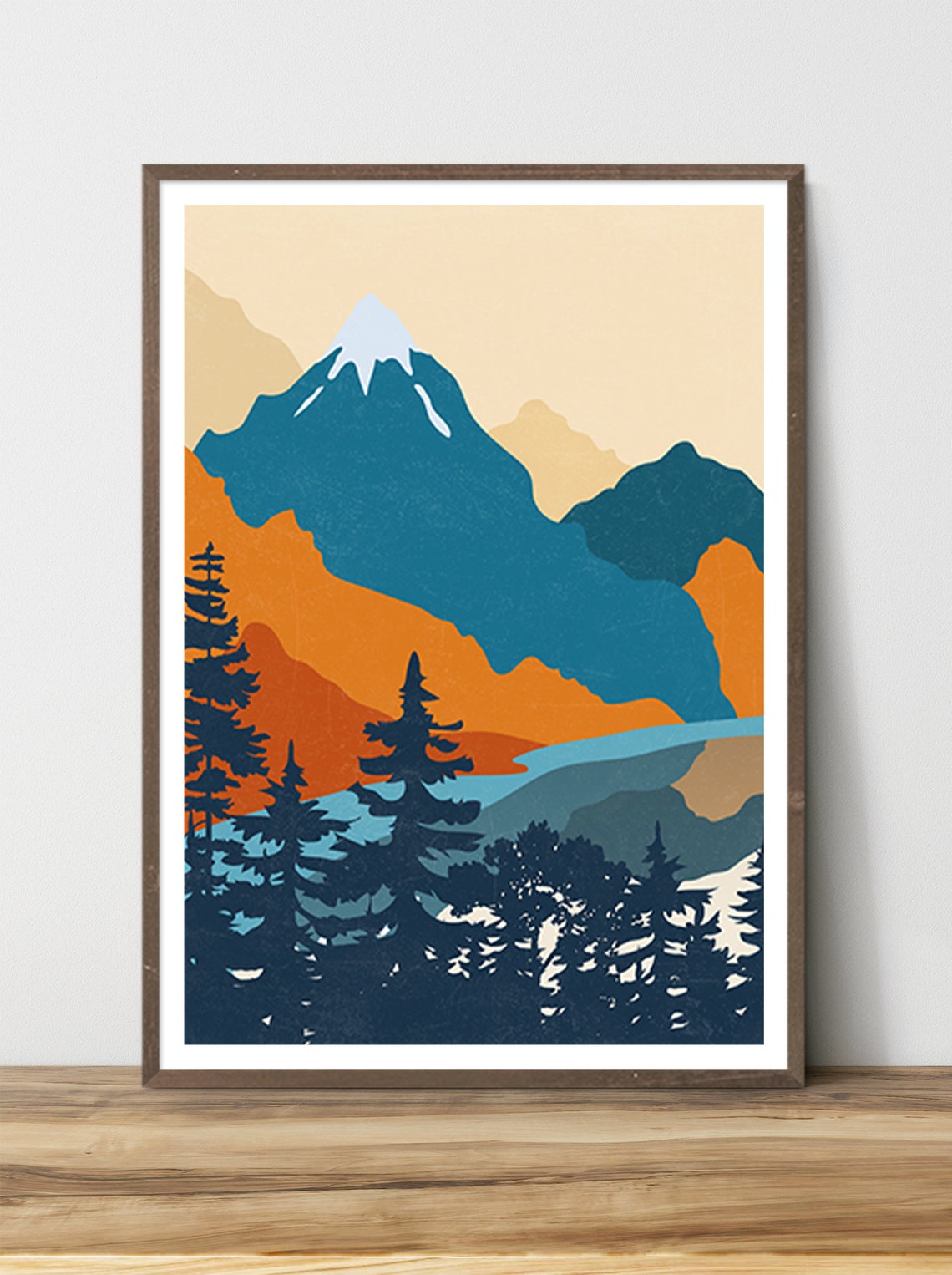 Wall Art Set of 3 Prints Boho Mountain Lake Landscape Boho - Etsy