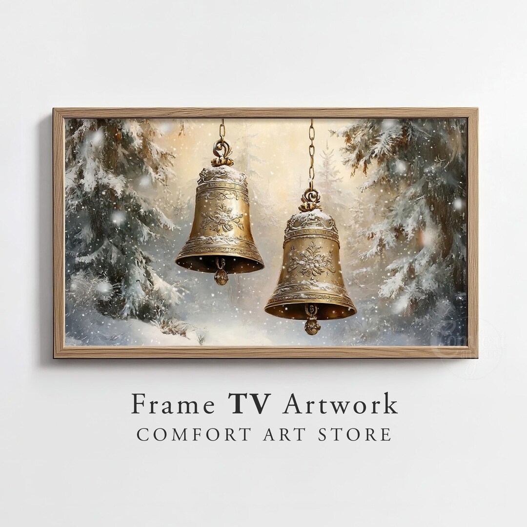 Vintage Christmas Brass Bells Frame TV Art (digital Download) - Etsy