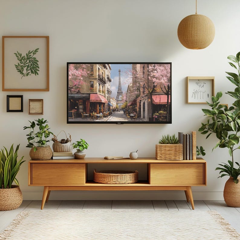 Vintage City Frame TV Art Samsung Frame TV Retro Cityscape Paris Street ...