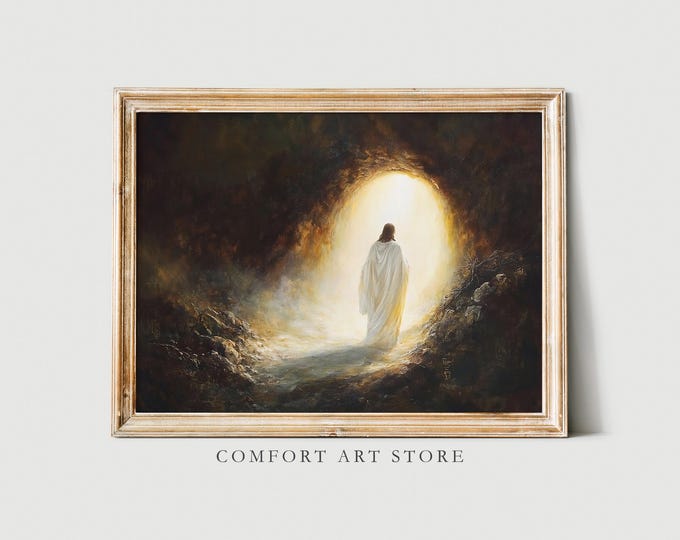 Easter Wall Art Resurrection Jesus Easter Printable Vintage Christian ...