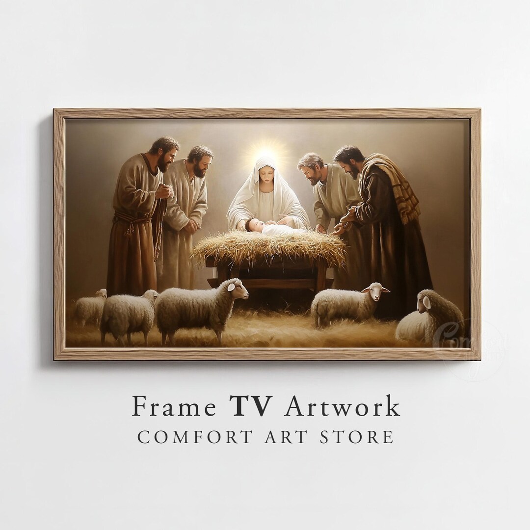 Nativity Scene Samsung Frame TV Art Mary Joseph Jesus Nativity Scene ...