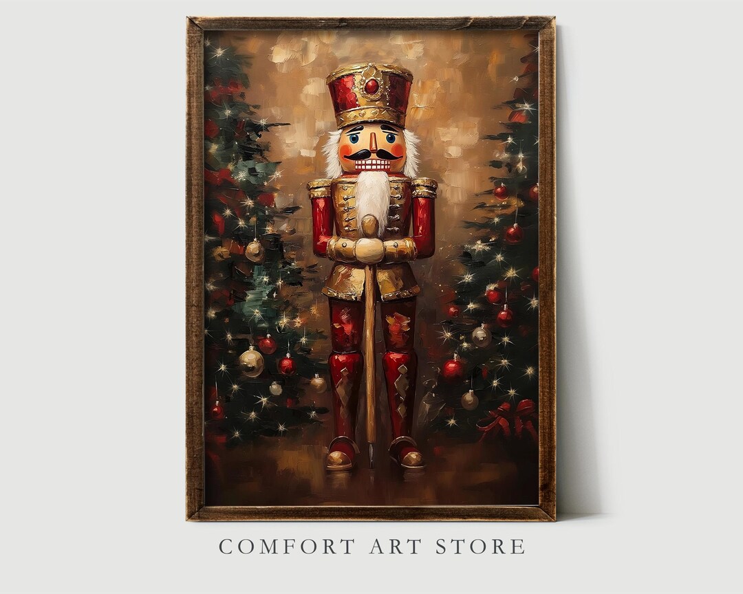 Christmas Nutcracker Vintage Wall Art Print, Dark Academia Holiday ...