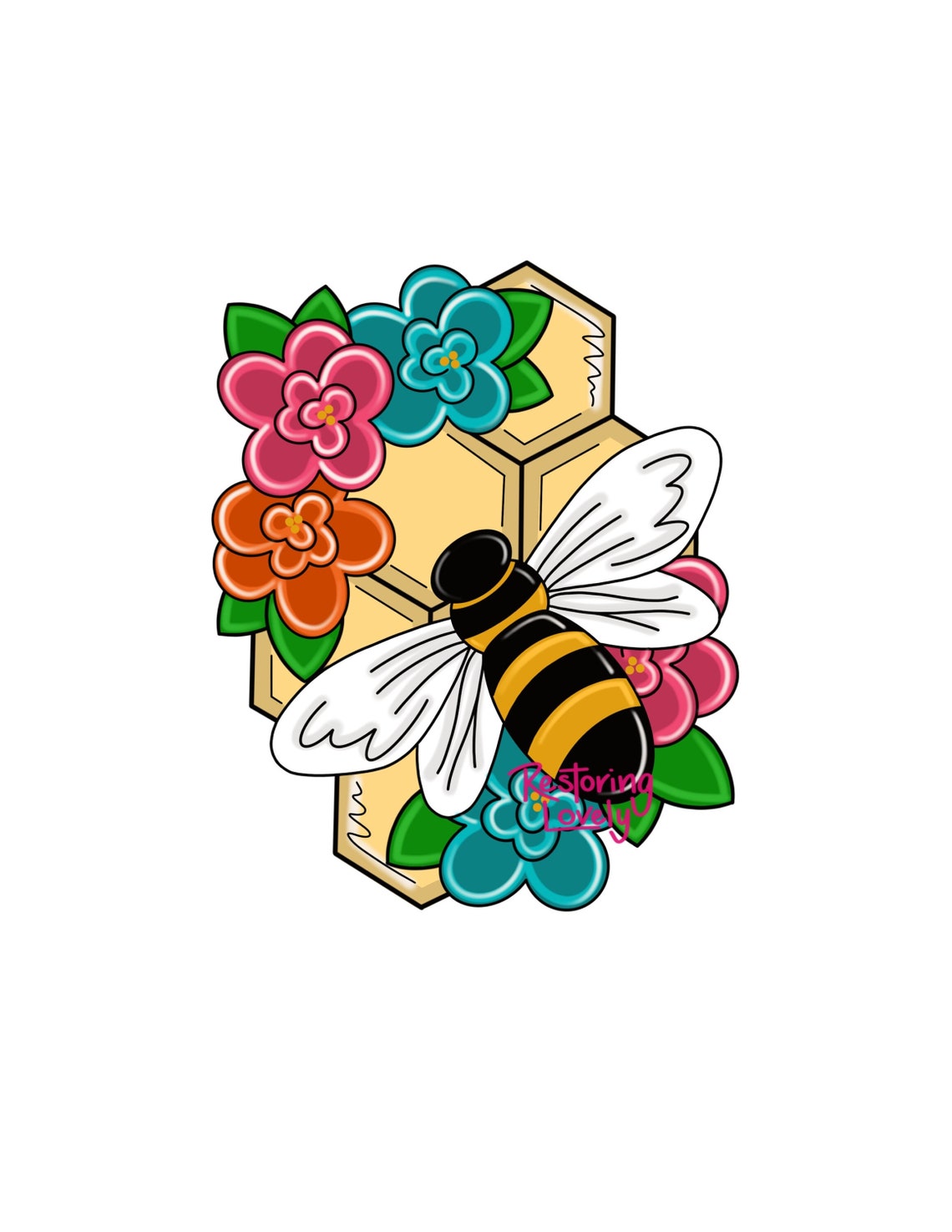 Template Bee Door Hanger Template Flower Door Hanger - Etsy