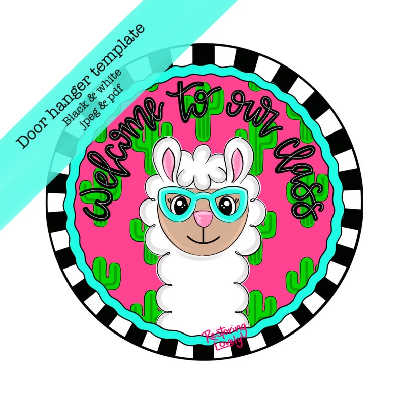 Template, Teacher Door Hanger Template, Llama Door Hanger Template ...