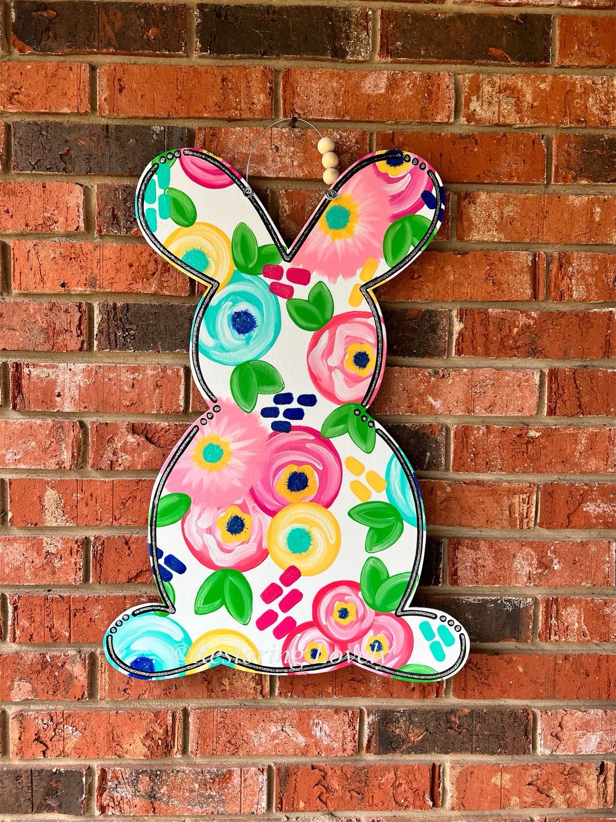 Easter Door Hanger Wooden Bunny Door Hanger Spring Door - Etsy