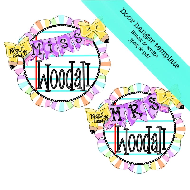 Door Hanger Template Bow - Etsy