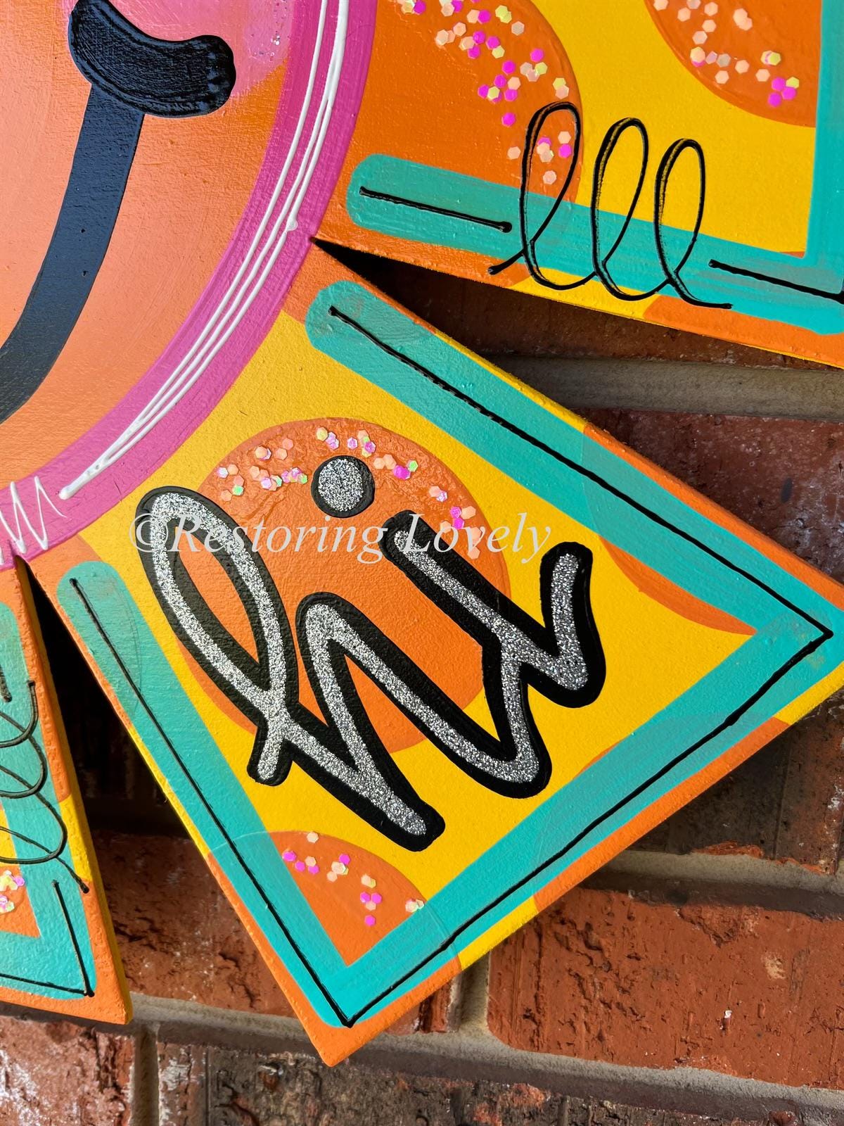 Sun With Glasses Door Hanger, Hand Painted Summer Door Hanger, Wooden ...