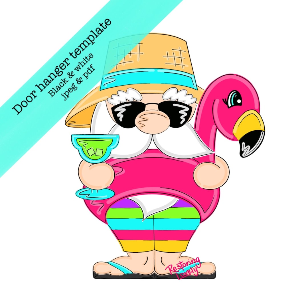 Template, Summer Gnome Door Hanger Template, Patriotic Template, Pool ...