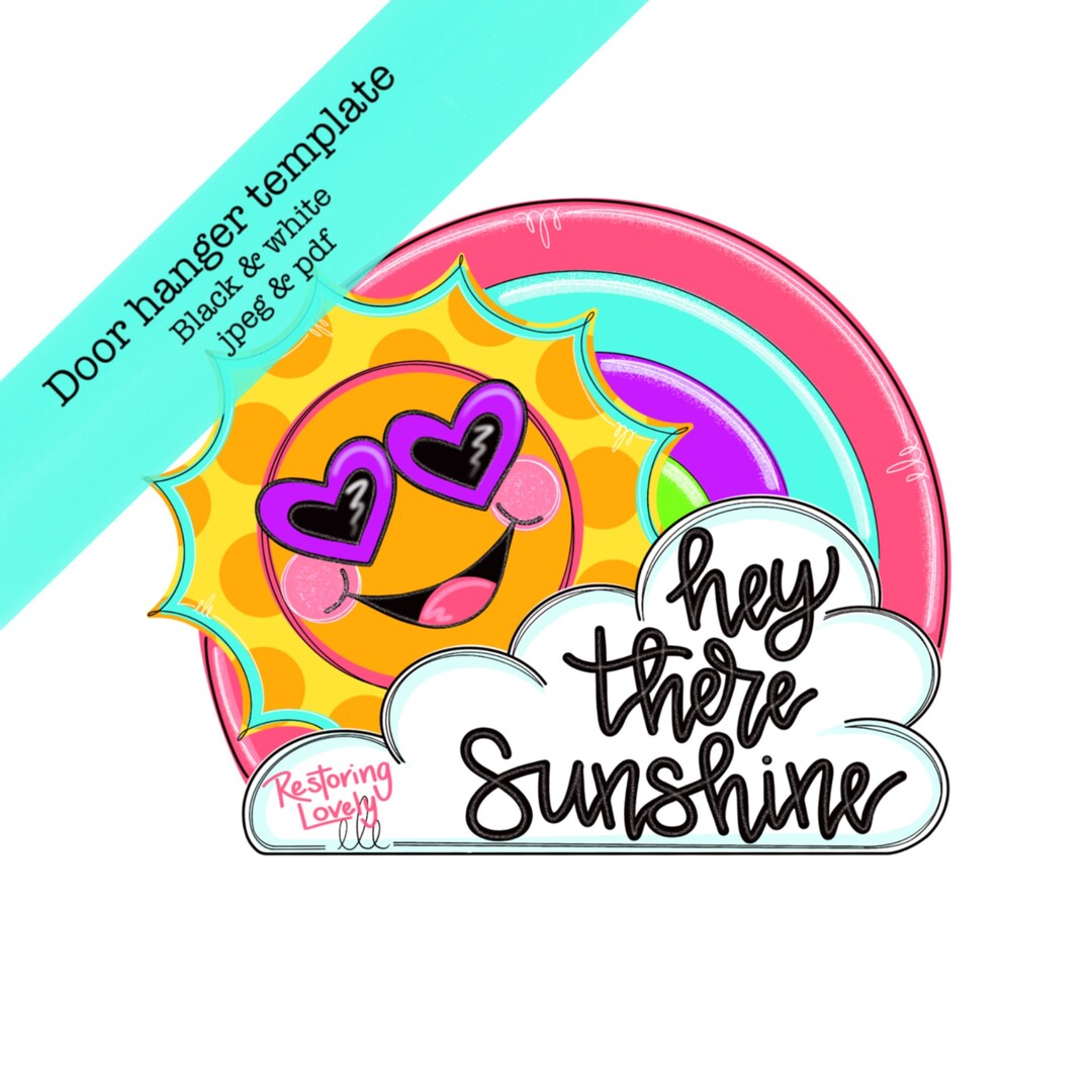 TEMPLATE, Sun Door Hanger Template, Summer Door Hanger Template ...