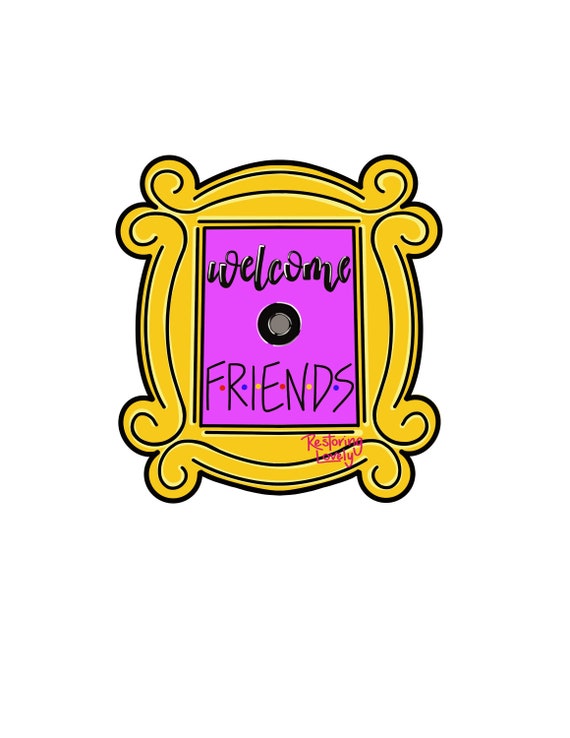Template Friends Inspired Door Hanger Template Welcome | Etsy
