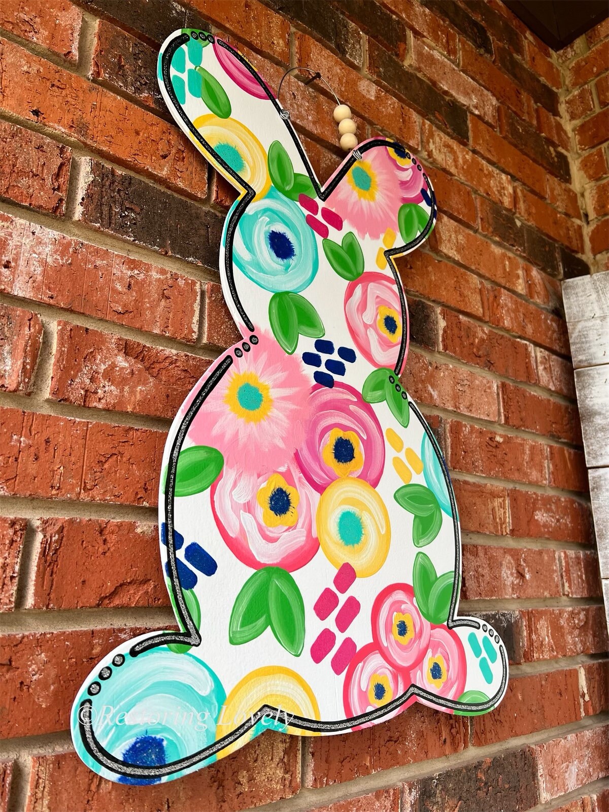 Easter Door Hanger Wooden Bunny Door Hanger Spring Door - Etsy