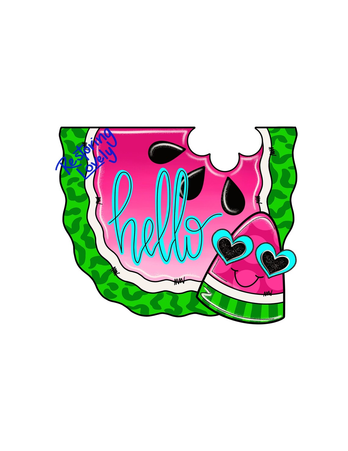 Template Summer Door Hanger Template Watermelon Door Hanger Etsy