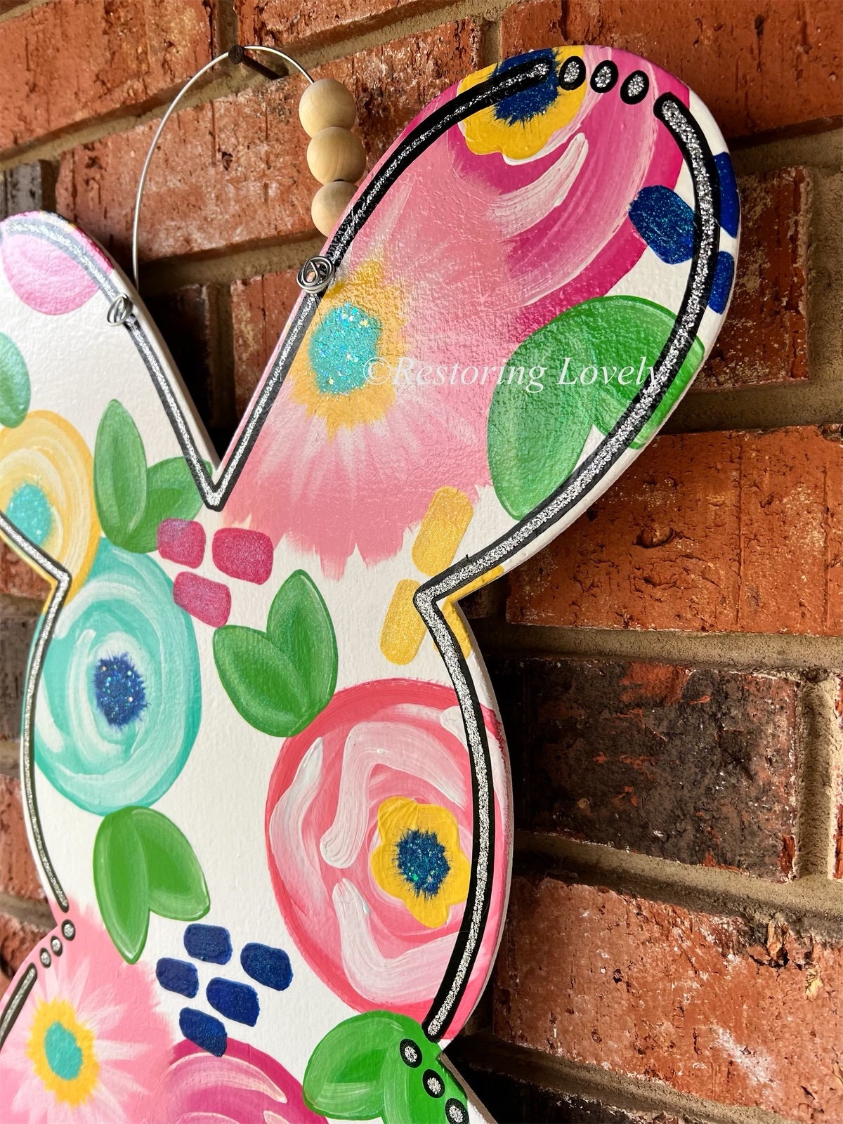 Easter Door Hanger Wooden Bunny Door Hanger Spring Door - Etsy