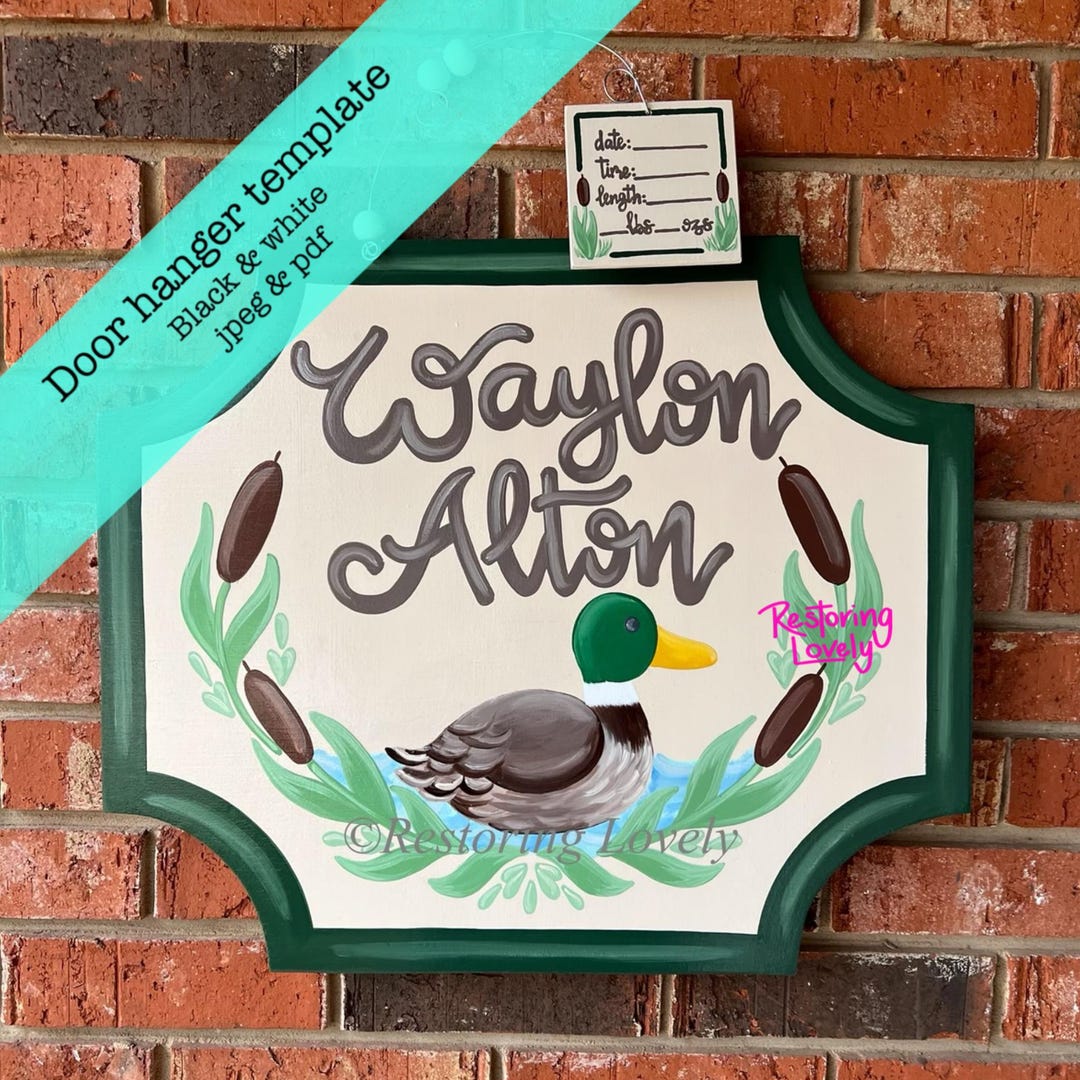 Mallard Duck Door Hanger Template, Hunter DIY (digital Download) - Etsy