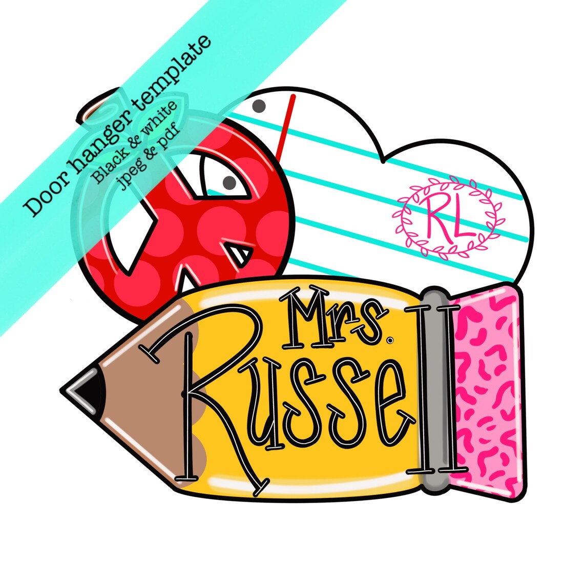 TEMPLATE Teacher Door Hanger Template Classroom Door Hanger - Etsy