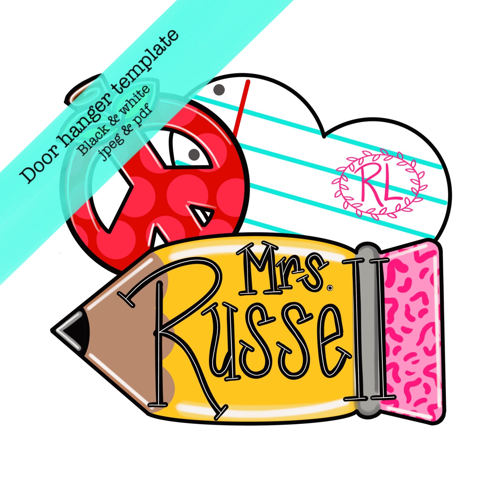 TEMPLATE Teacher Door Hanger Template Classroom Door Hanger - Etsy