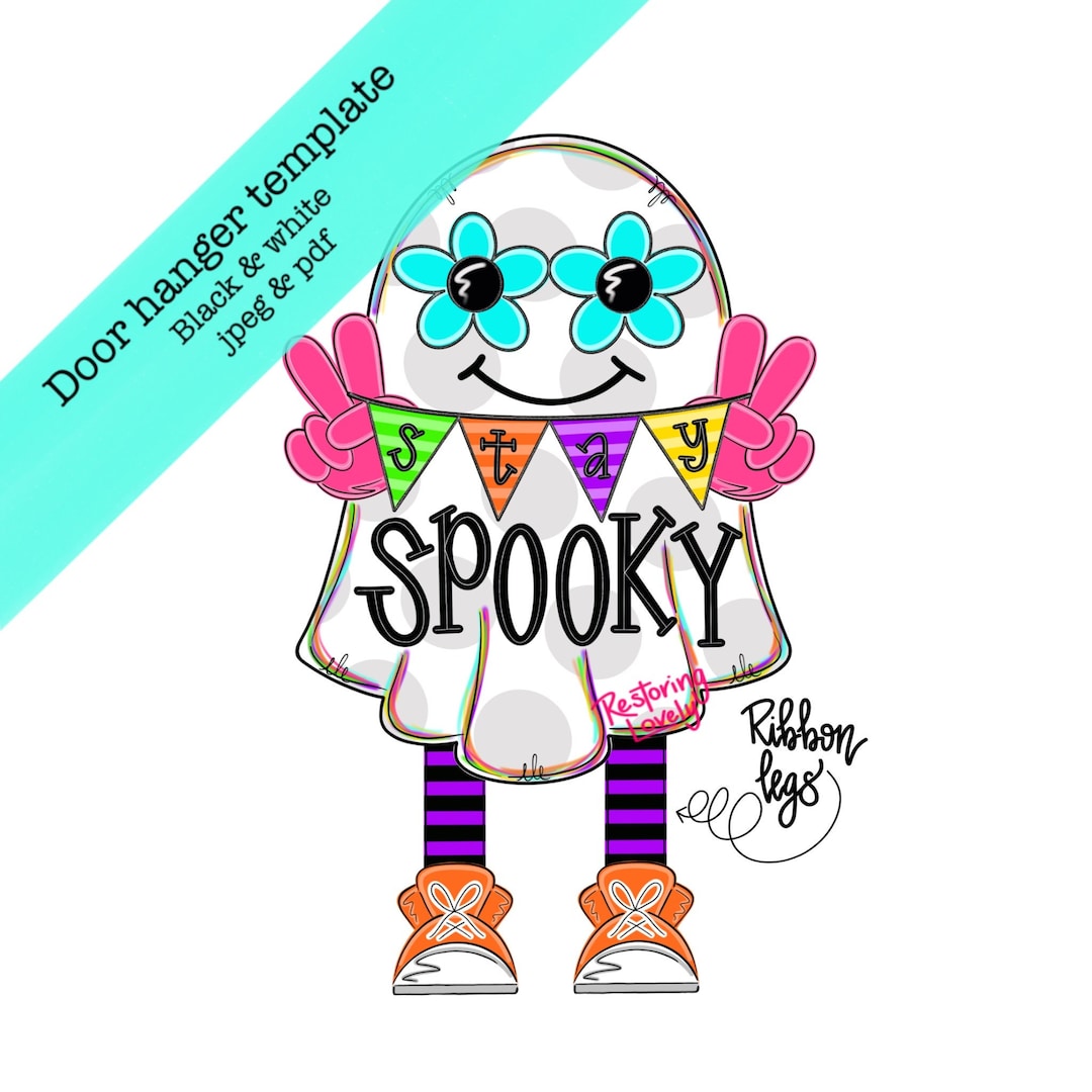 Template, Halloween Door Hanger Template, Ghost Door Hanger Template ...
