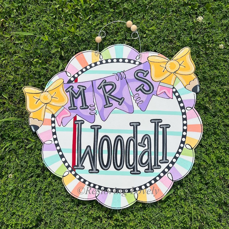 Sign School Scalloped - Etsy