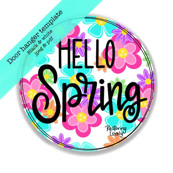 Spring Door Hanger Template - Etsy