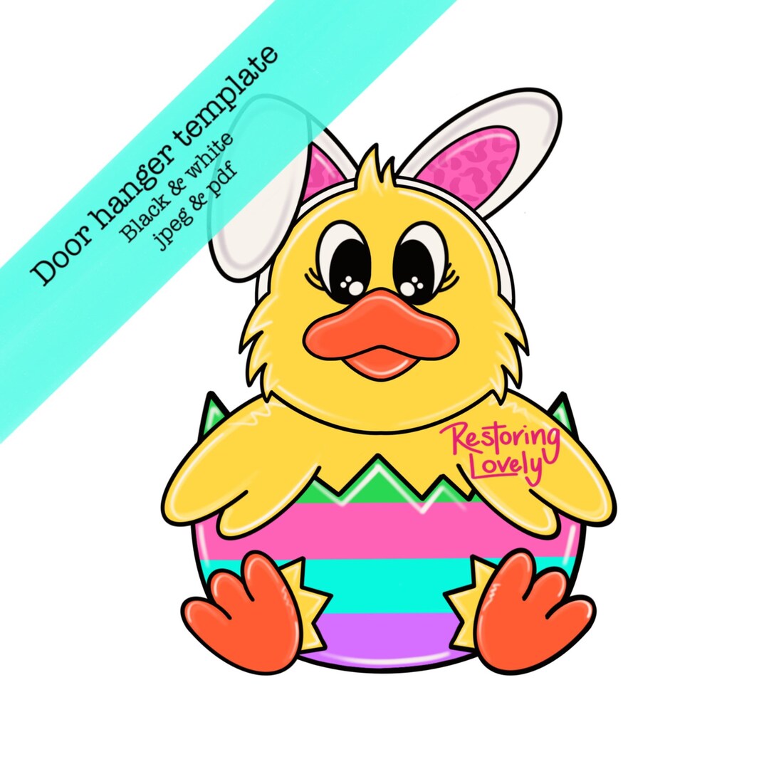 Template, Easter Door Hanger Template, Chick Door Hanger Template ...