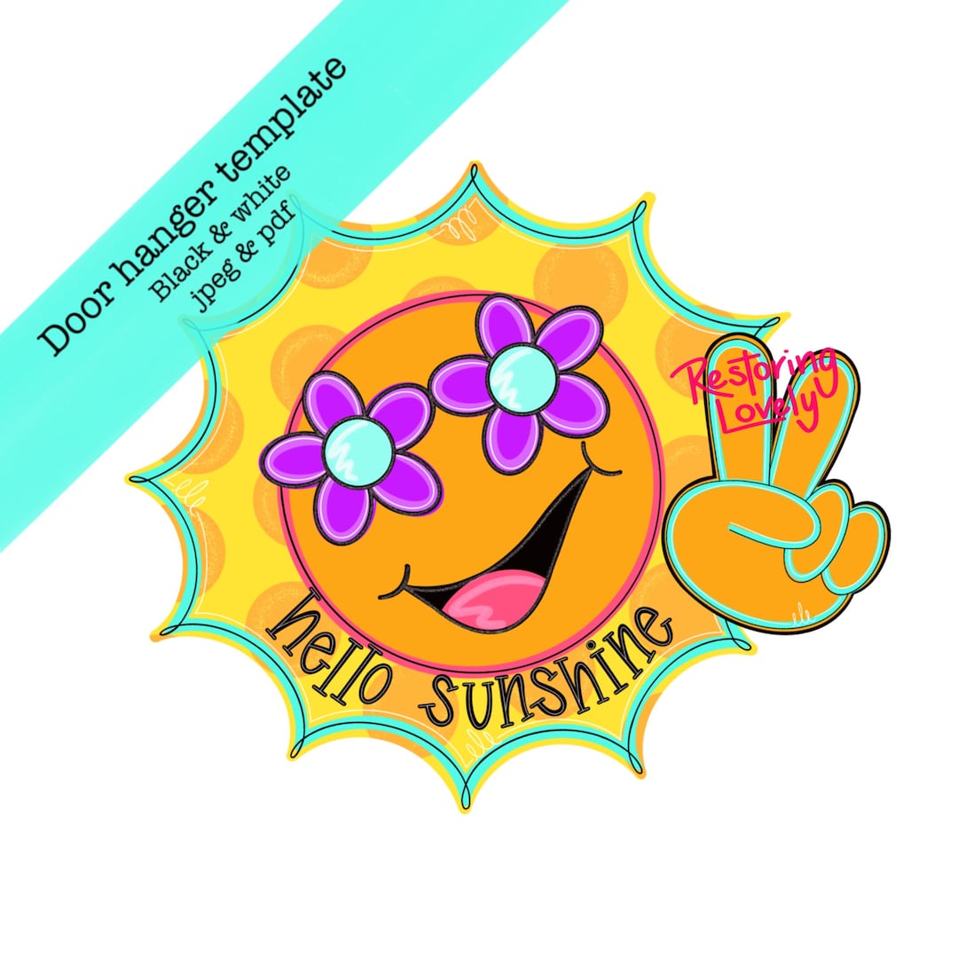 Summer Sun Door Hanger Template, Peace Sign (PDF & JPEG) - Etsy