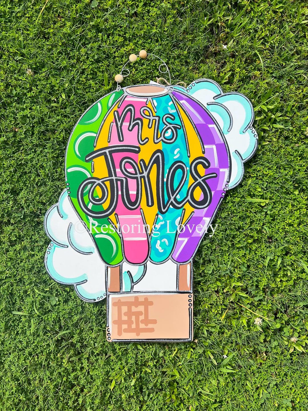 Hot Air Balloon Door Hanger, Whimsical Teacher Door Hanger, Classroom ...