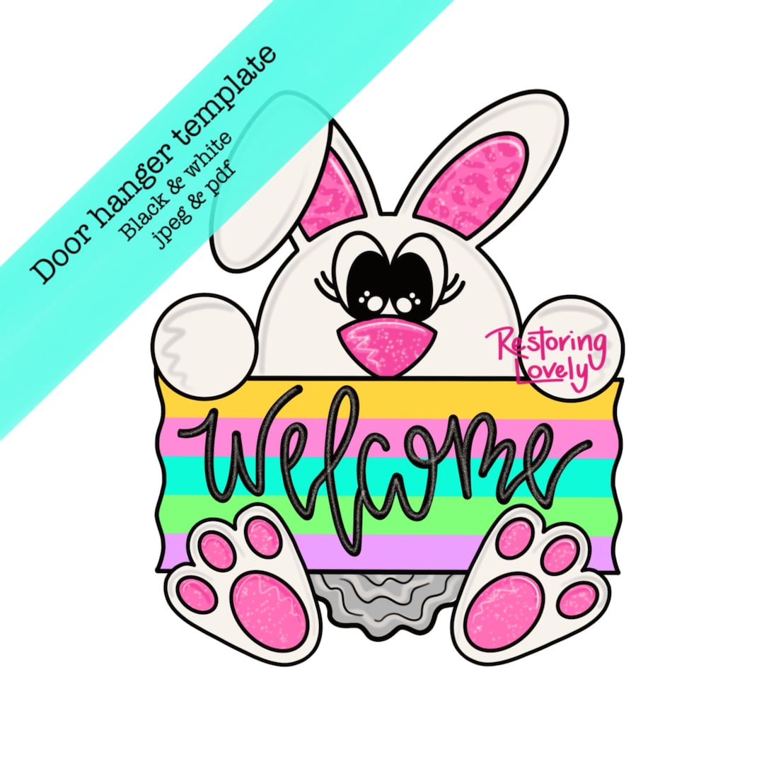 Template, Easter Door Hanger Template, Bunny Door Hanger Template ...
